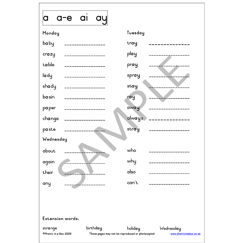 Grade 2 Phonic Workbook (Primary Font) - Phonix In A Box