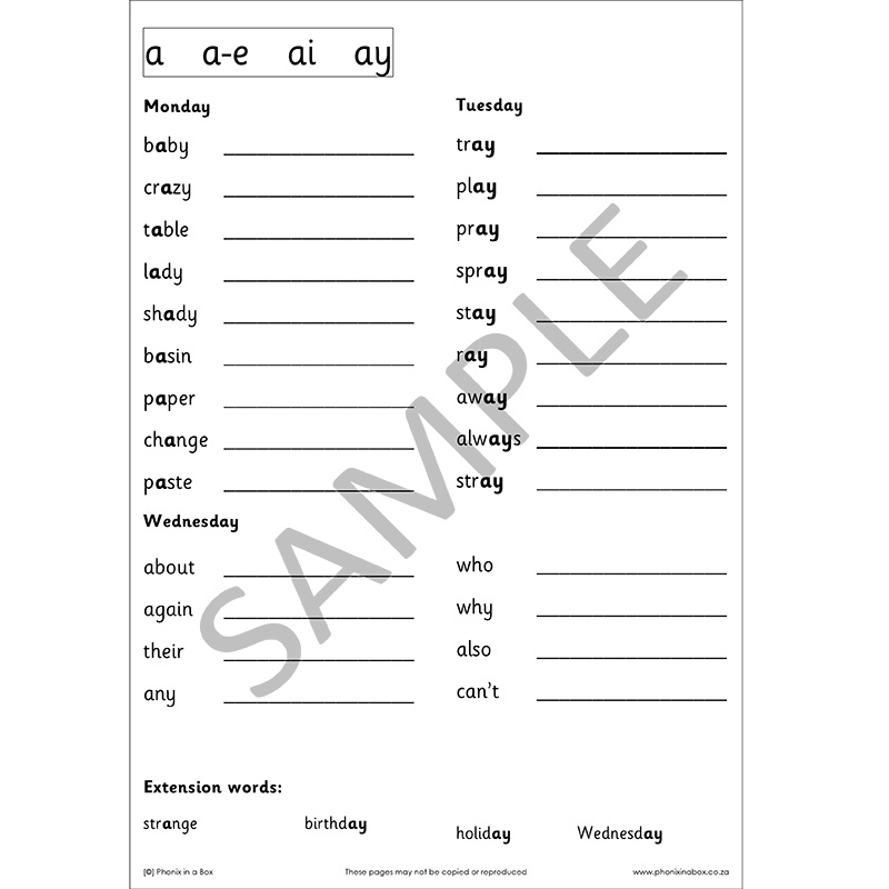 Grade 2 Phonic Workbook (Sassoon Font) - Phonix In A Box