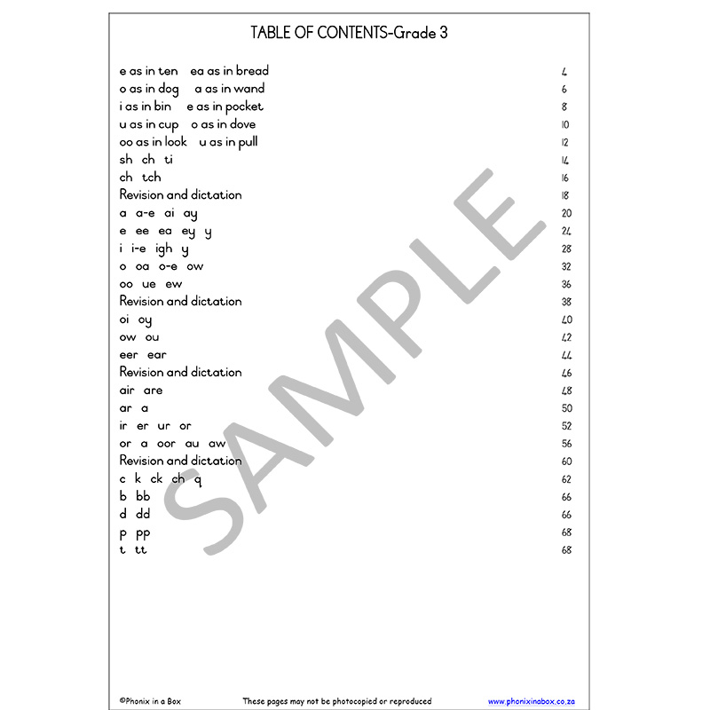 Grade 3 Phonic Workbook (Primary Font) - Phonix In A Box