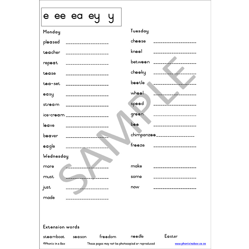Grade 3 Phonic Workbook (Primary Font) - Phonix In A Box
