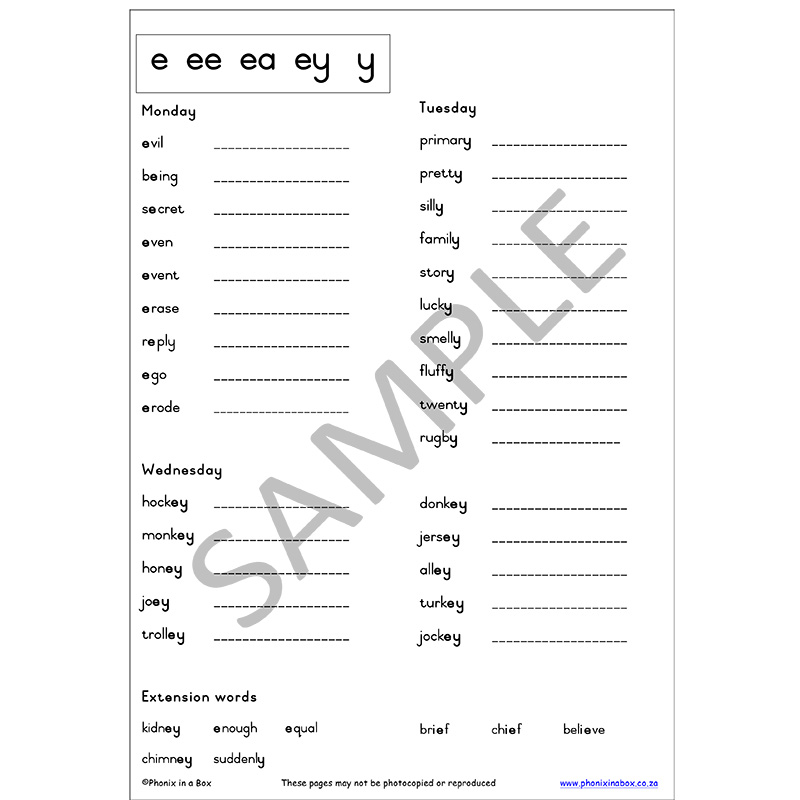 Grade 3 Phonic Workbook (Primary Font) - Phonix In A Box