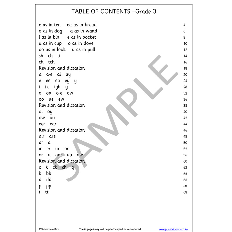 Grade 3 Phonic Workbook (Sassoon Font) - Phonix In A Box