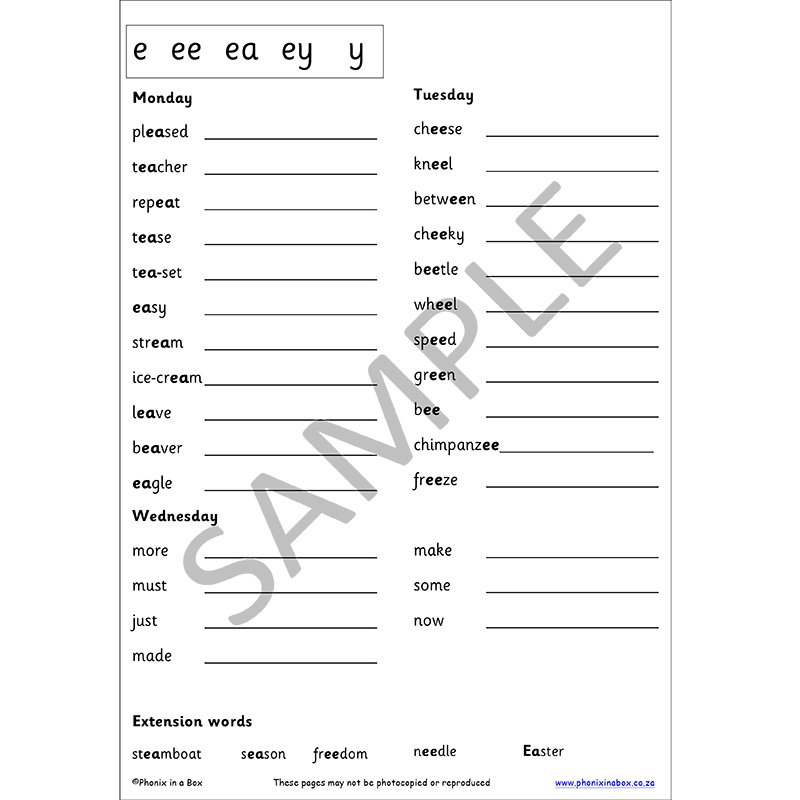 Grade 3 Phonic Workbook (Sassoon Font) - Phonix In A Box