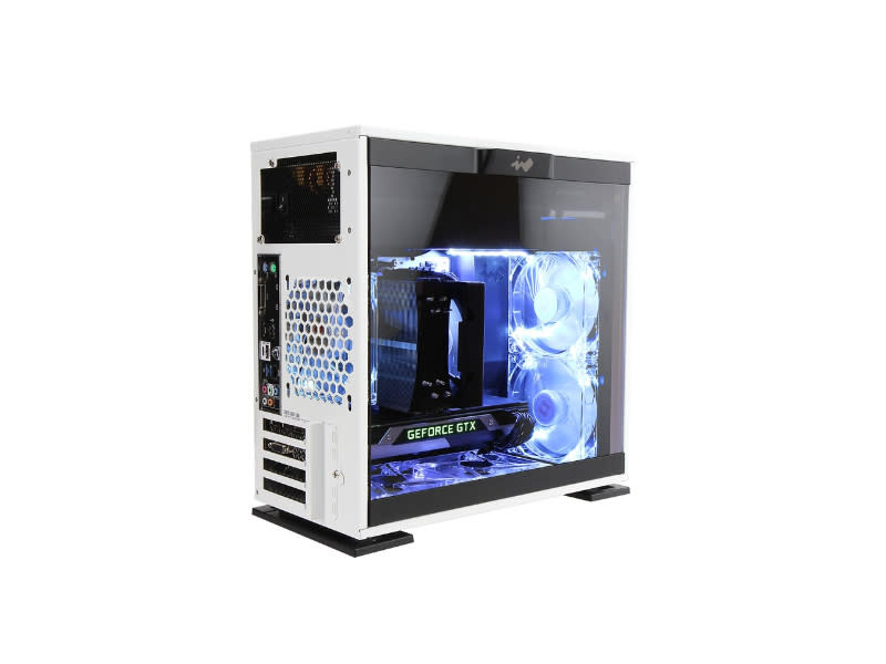 In Win 301 Blue LED Tempered Glass White Mid Tower Desktop PC Case | PC ...