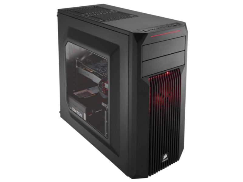 Corsair Carbide Series Spec-02 Red LED Windowed Black Mid Tower Desktop ...