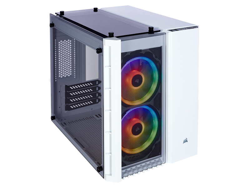 Corsair Crystal Series 280X RGB Tempered Glass White Micro ATX Case ...
