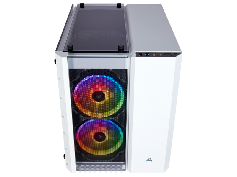 Corsair Crystal Series 280X RGB Tempered Glass White Micro ATX Case ...