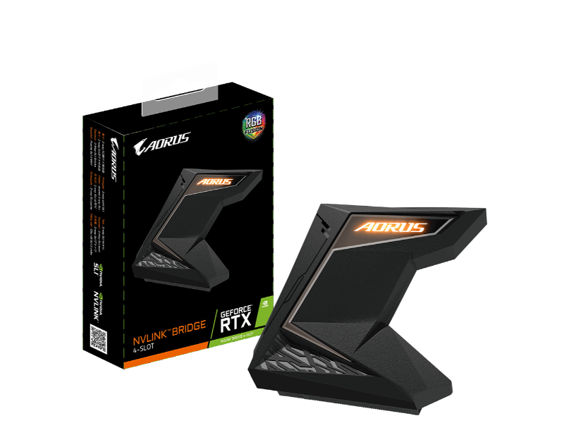 Gigabyte AORUS NVLINK™ BRIDGE 4-Slot RGB High Bandwidth SLi GPU Bridge ...