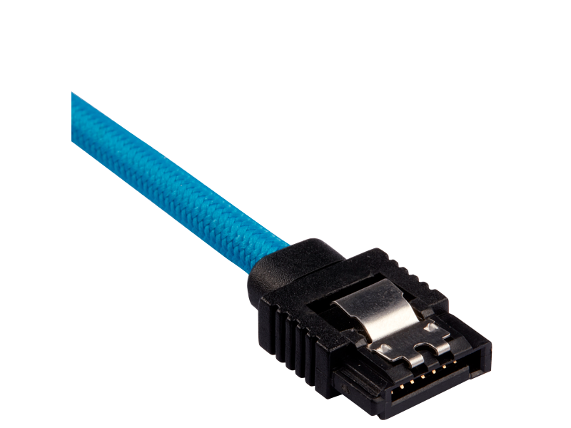 Corsair Premium Sleeved SATA 6Gbps 30cm Cable — Blue | SATA Cables ...