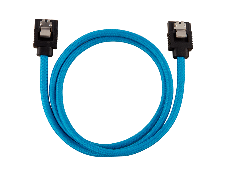 Corsair Premium Sleeved SATA 6Gbps 60cm Cable — Blue | SATA Cables ...