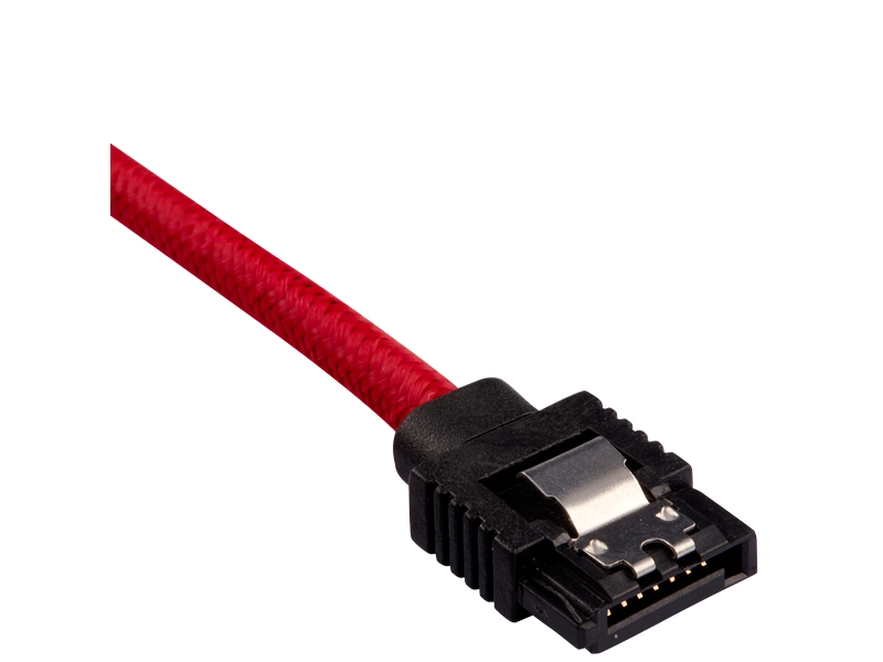 Corsair Premium Sleeved SATA 6Gbps 60cm Cable — Red | SATA Cables ...