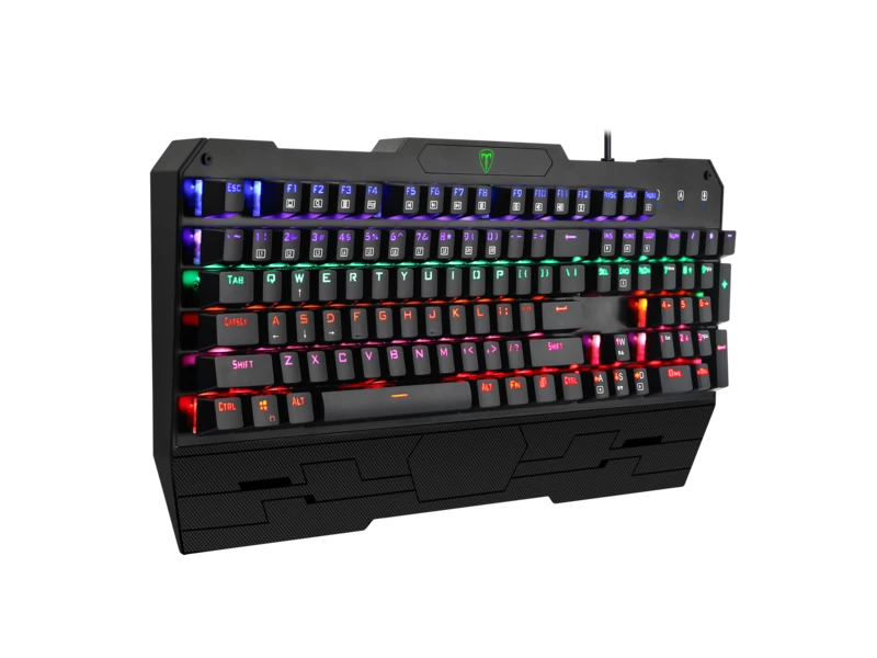 T-Dagger Battleship Rainbow Backlit Outemu Blue Switch Black Mechanical ...