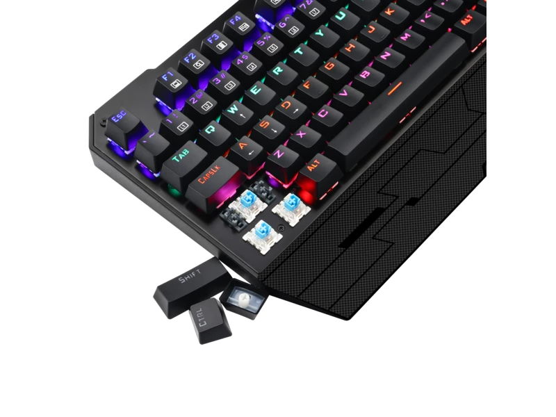 T-Dagger Battleship Rainbow Backlit Outemu Blue Switch Black Mechanical ...