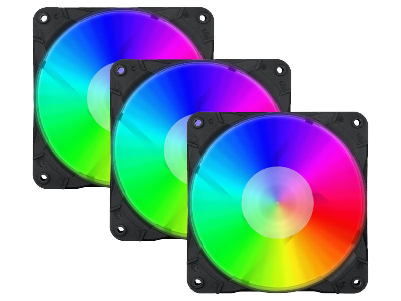 Redragon 3 x 120mm RGB LED Full Colour Fan Kit (Includes Fan Controller ...