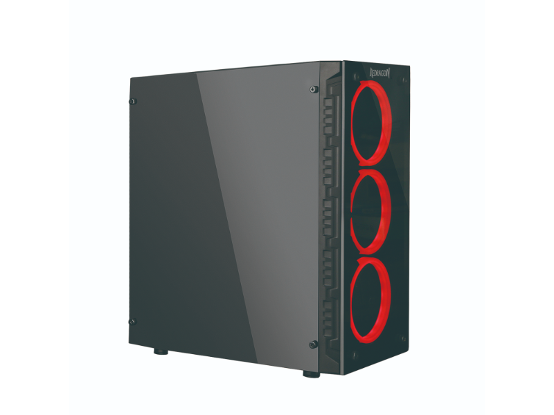 Redragon Trailbreaker RGB LED Tempered Glass Black Mid Tower Desktop ...
