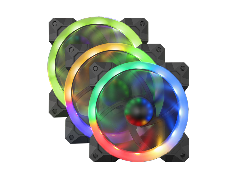 Redragon F008 3 x 120mm RGB LED Full Colour Fan Kit | PC Case Fans ...