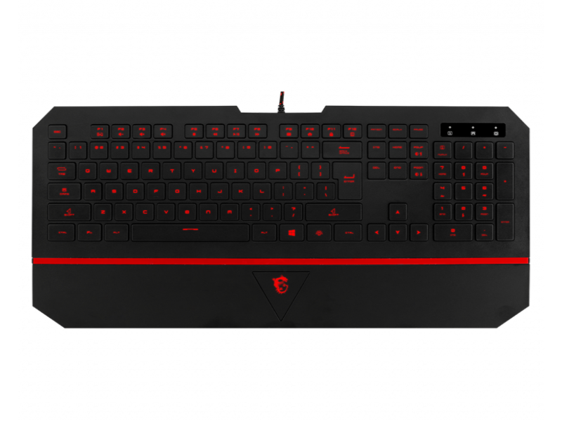 MSI Interceptor DS4100 Low-Profile Membrane Switch Wired Black & Red ...