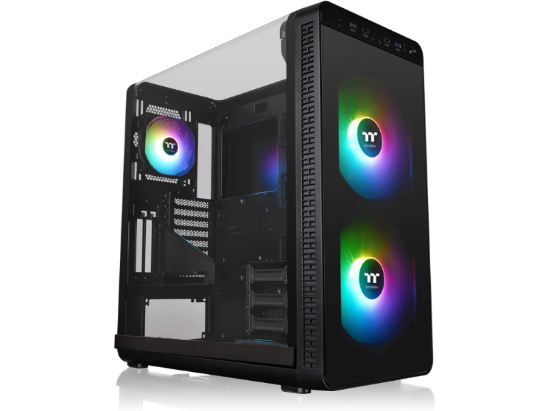Thermaltake View 37 Curved Window ARGB Black Mid Tower Desktop PC Case ...
