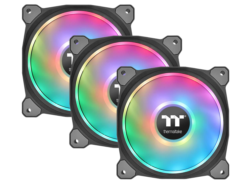 Thermaltake Riing Duo 3 x 140mm 14 RGB Radiator Fan TT Premium Edition ...
