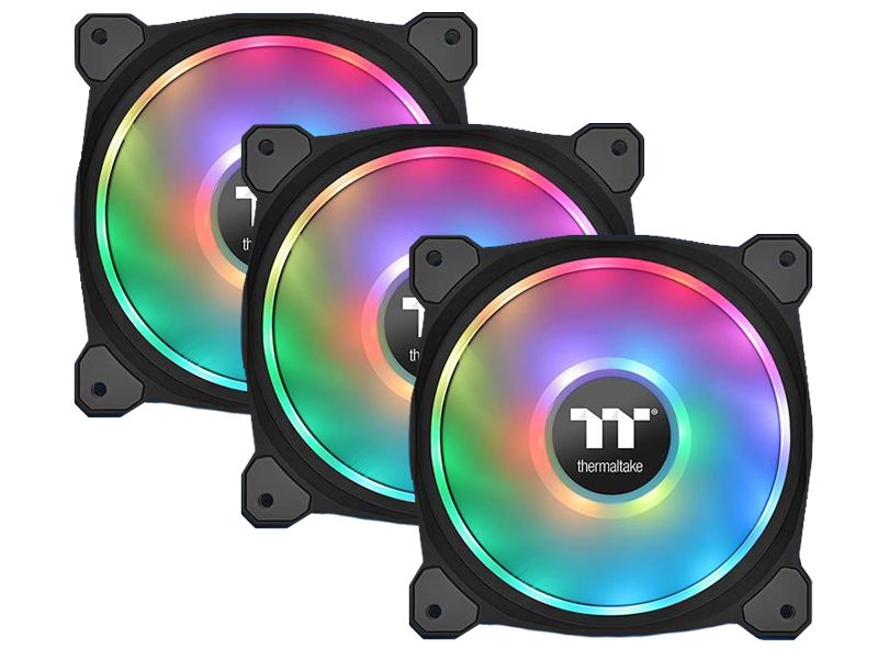 Thermaltake Riing Duo 3 x120mm 12 RGB Radiator Fan TT Premium Edition ...
