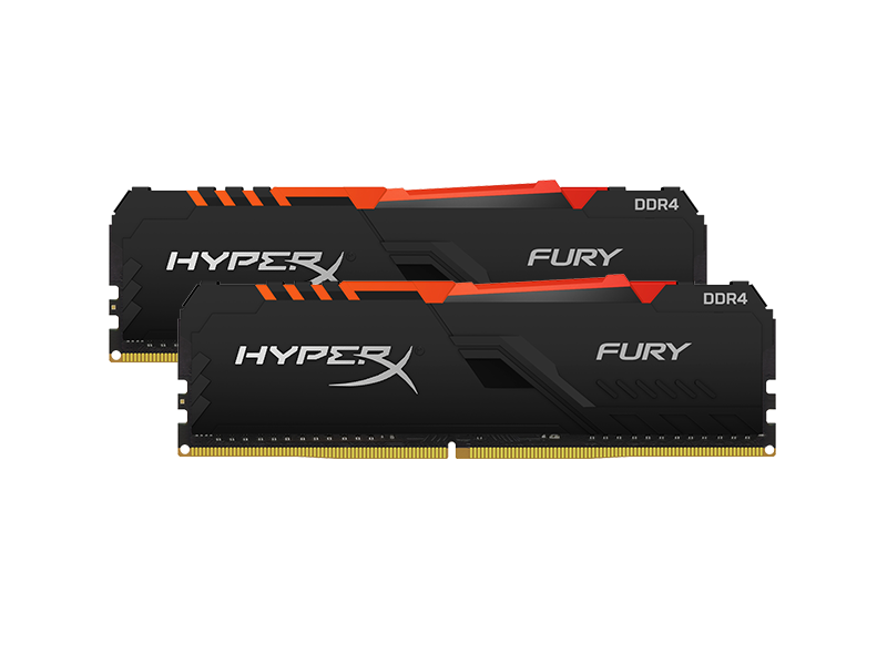 HyperX Fury RGB 16GB (2 x 8GB) DDR4-3600MHz CL17 Black Gaming Memory ...