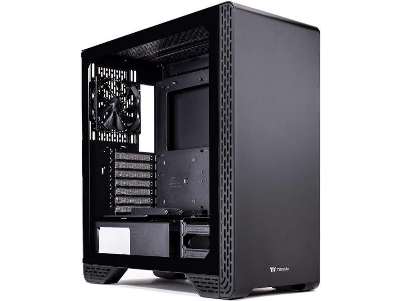 Thermaltake S300 Tempered Glass Black Steel Mid Tower Desktop PC Case ...