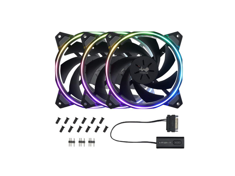 InWin 3 x 120mm Sirius Loop ASL120 ARGB Fan Pack | PC Case Fans ...