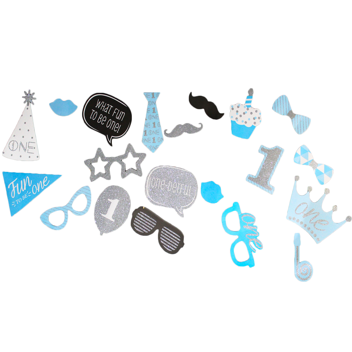 1st Birthday Photo Props Blue - Party Supplies - PartyLady