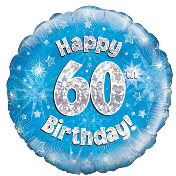 Blue Happy Birthday Foil Balloon 60th - Party Supplies - PartyLady