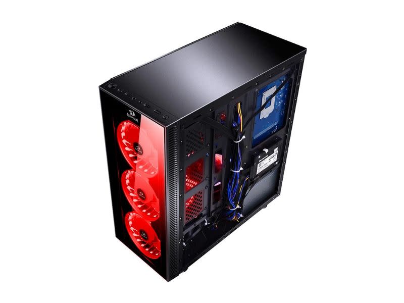 Redragon SIDESWIPE 4xRGB LED Tempered Glass Side/Front ATX Gaming ...