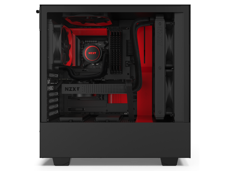 NZXT H510 Black/Red ATX Mid-Tower Tempered Glass Side Panel PC Case ...