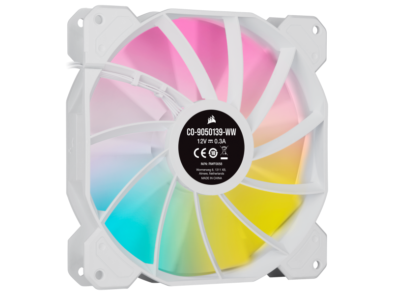 Corsair iCUE SP140 RGB ELITE Performance 140mm White PWM Fan — Dual Fan ...