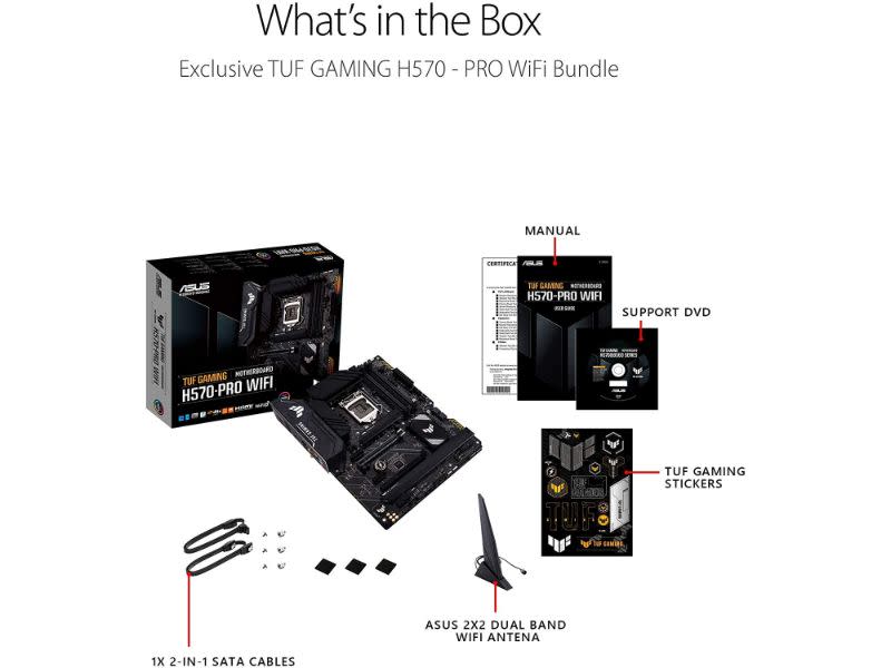 ASUS TUF Gaming H570-PRO WiFi 6 LGA1200 ATX Gaming Motherboard | Intel Motherboards | Dreamware ...