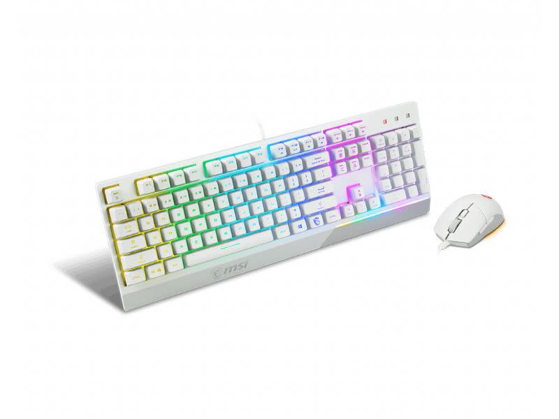 MSI Vigor GK30 White RGB Keyboard & Mouse Combo (Includes GK30 White ...