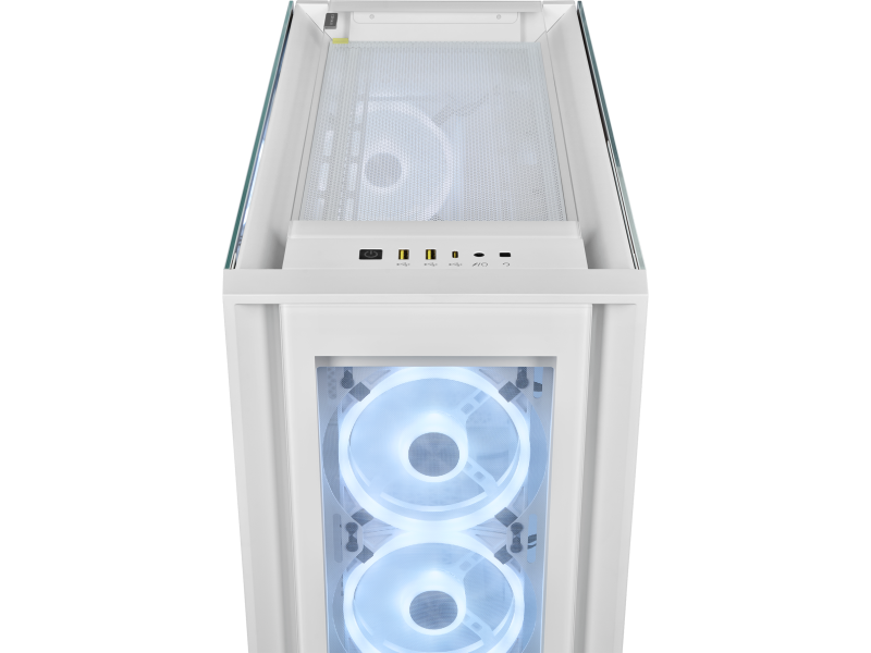 Corsair iCUE 5000X RGB QL Edition Mid-Tower ATX PC Case — True White ...