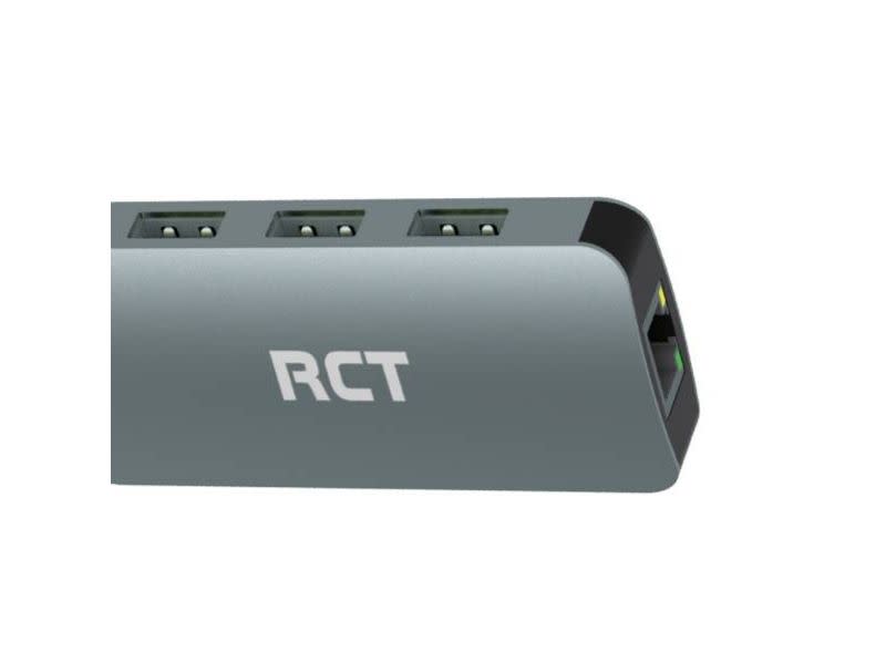 RCT USB Type-A to RJ45 Adapter with 3-Port USB 3.0 Type-A Hub ...