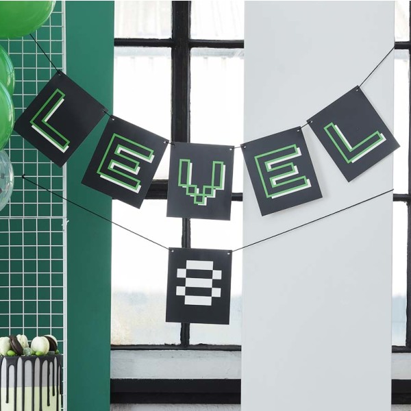 Game On Level Up Bunting - Party Supplies - PartyLady