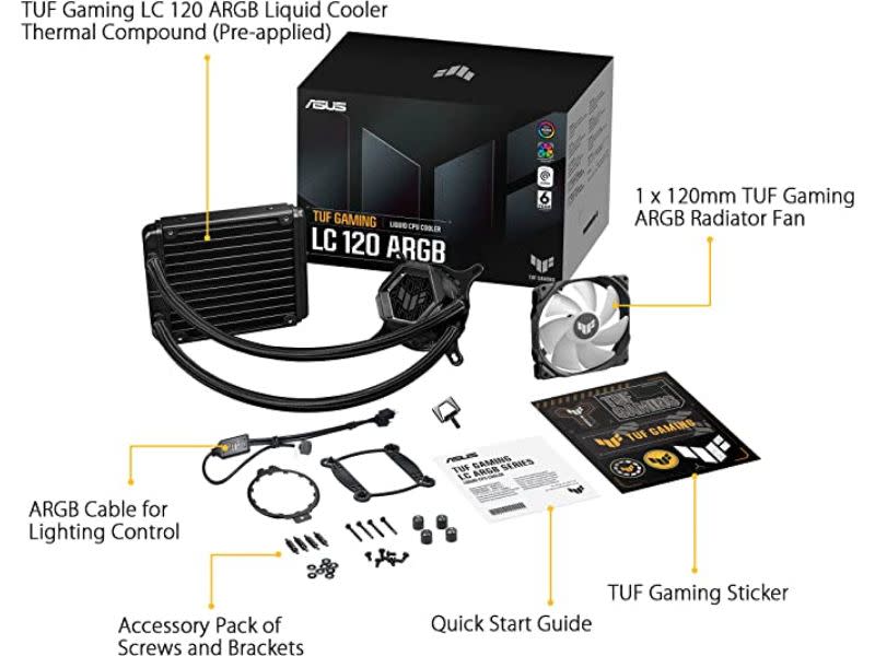 ASUS TUF Gaming LC 120 ARGB All-in-one Liquid CPU Cooler | CPU Coolers ...