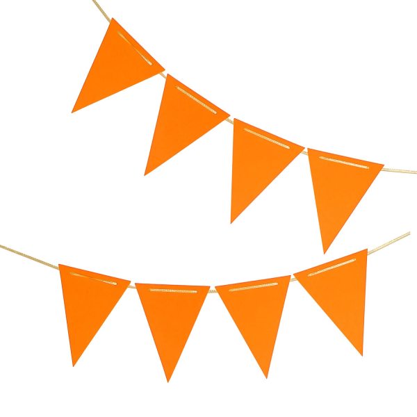 Orange Paper Flag Bunting - Party Supplies - PartyLady