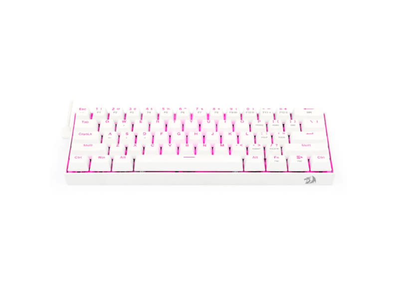 Redragon K630 Dragonborn 60% Pink LED Mechanical White Gaming Keyboard ...