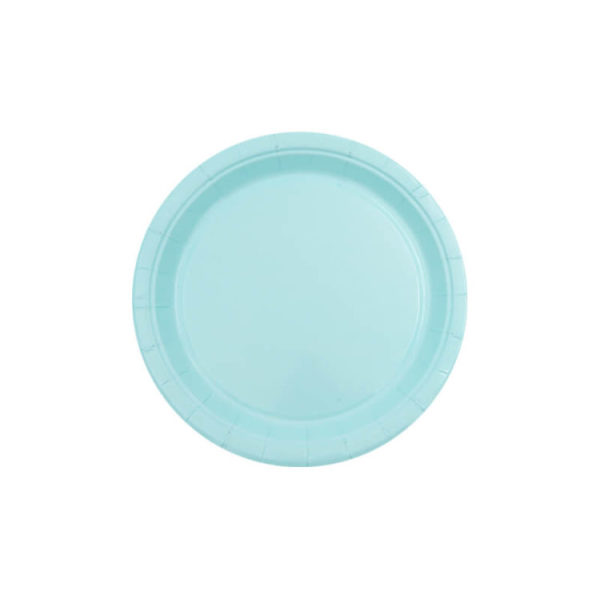 Light Blue Paper Plates (8) - Party Supplies - PartyLady