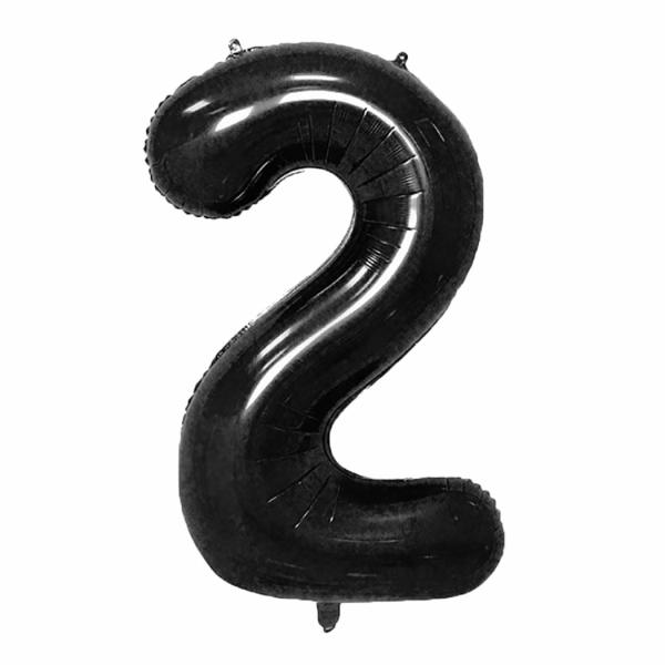 Black Foil Balloon Number 2 (86cm) - Party Supplies - PartyLady