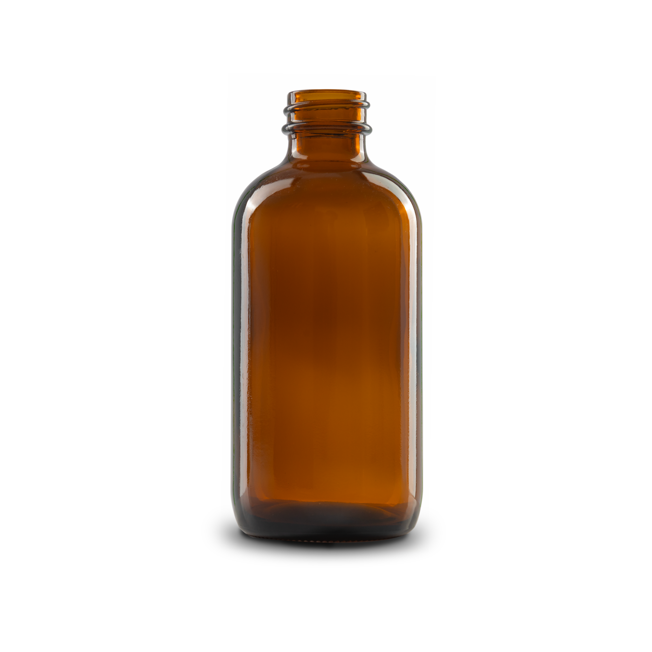 8 oz Amber Glass Boston Round Bottle 28-400 Neck Finish | Packachange