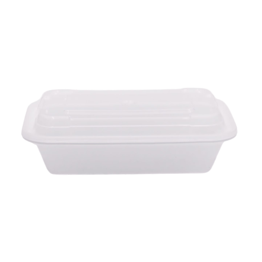 28 oz White Food Container with Clear Closure | Packachange