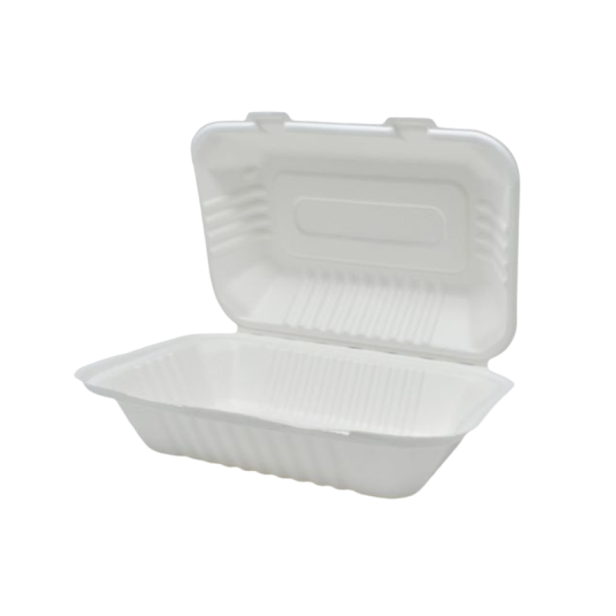 Sugarcane Bagasse Clamshell White 7"X5.5"X2.8" Containers-1Comb ...