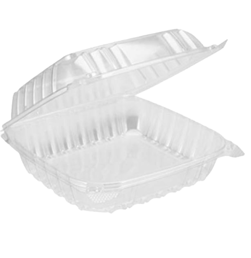 8x8 Clear Hinged One Compartment Container | Packachange