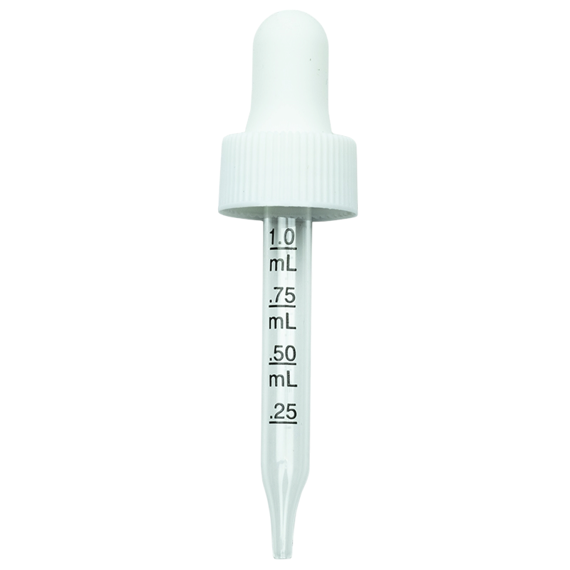 NON CRC (Child Resistant Closure) Dropper - White with Measurement ...