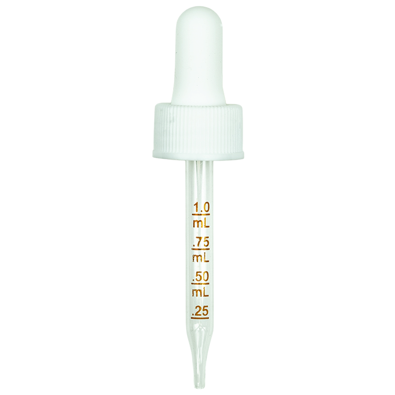 NON CRC (Child Resistant Closure) Dropper - White with Measurement ...