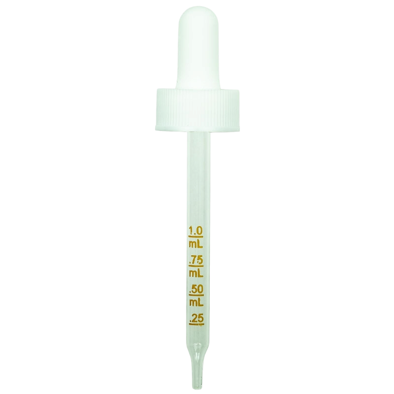 NON CRC (Child Resistant Closure) Dropper - White with Measurement ...