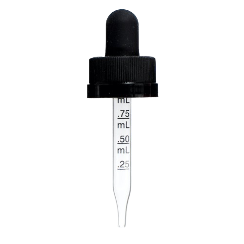 18-400 Black Child Resistant Dropper with 58 mm Straight Graduated ...
